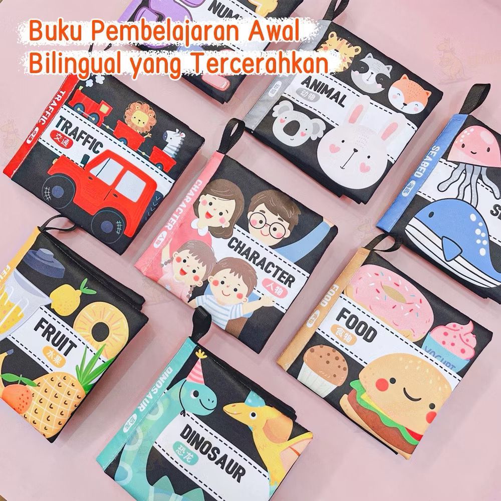 Jual Buku Bayi Mainan Bayi Newborn Soft Book Sensory High Contrast Buku ...