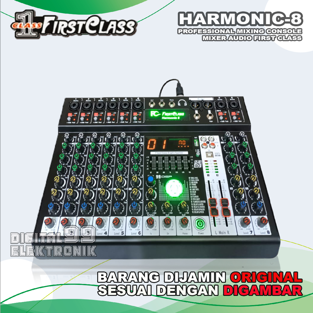 Jual Mixer Audio 8 Channel Firstclass HARMONIC8 | HARMONIC 8 Original | Shopee Indonesia