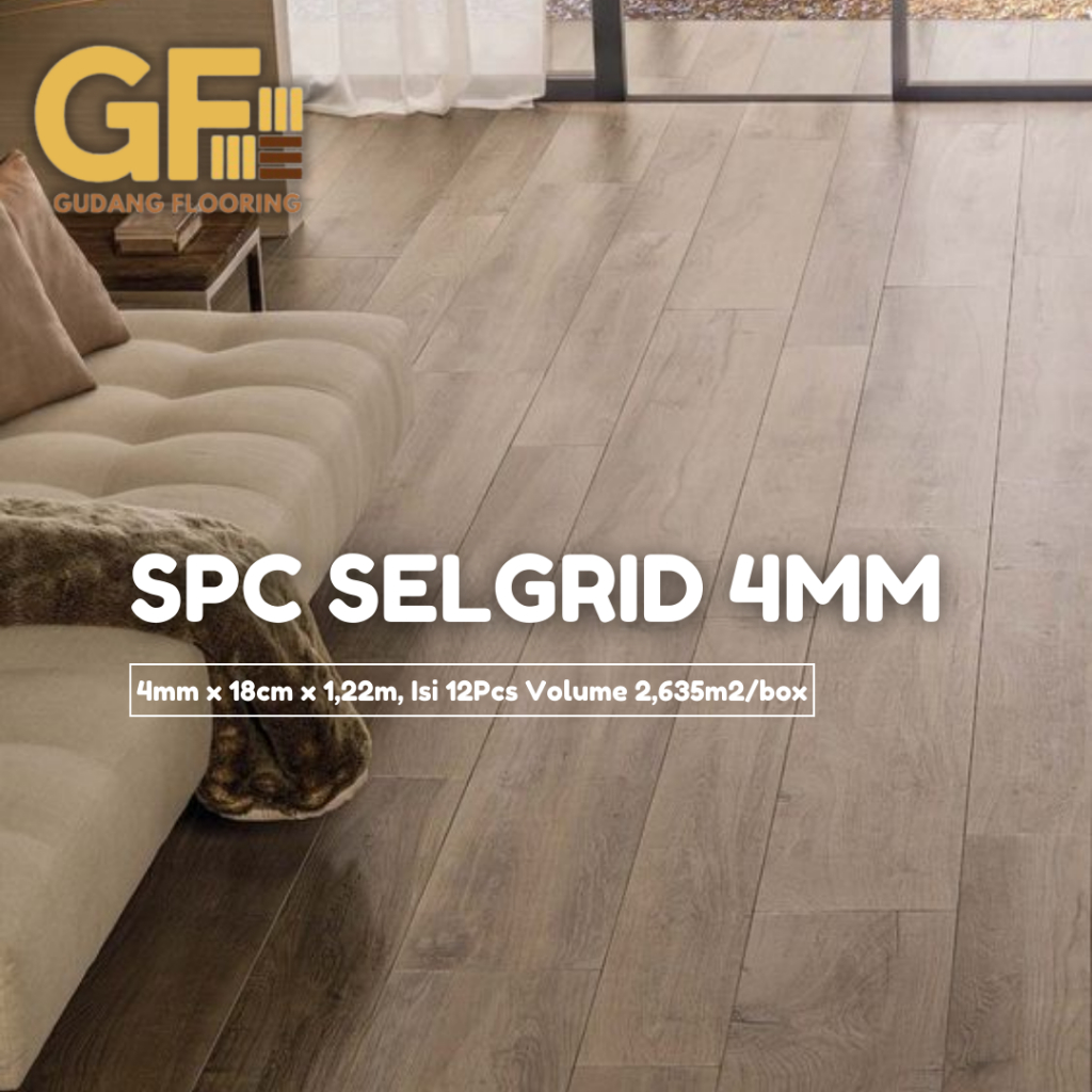 Jual SPC SELGRID | Lantai Vinyl SPC 4mm | Vinyl SPC Flooring Berkualitas | Shopee Indonesia