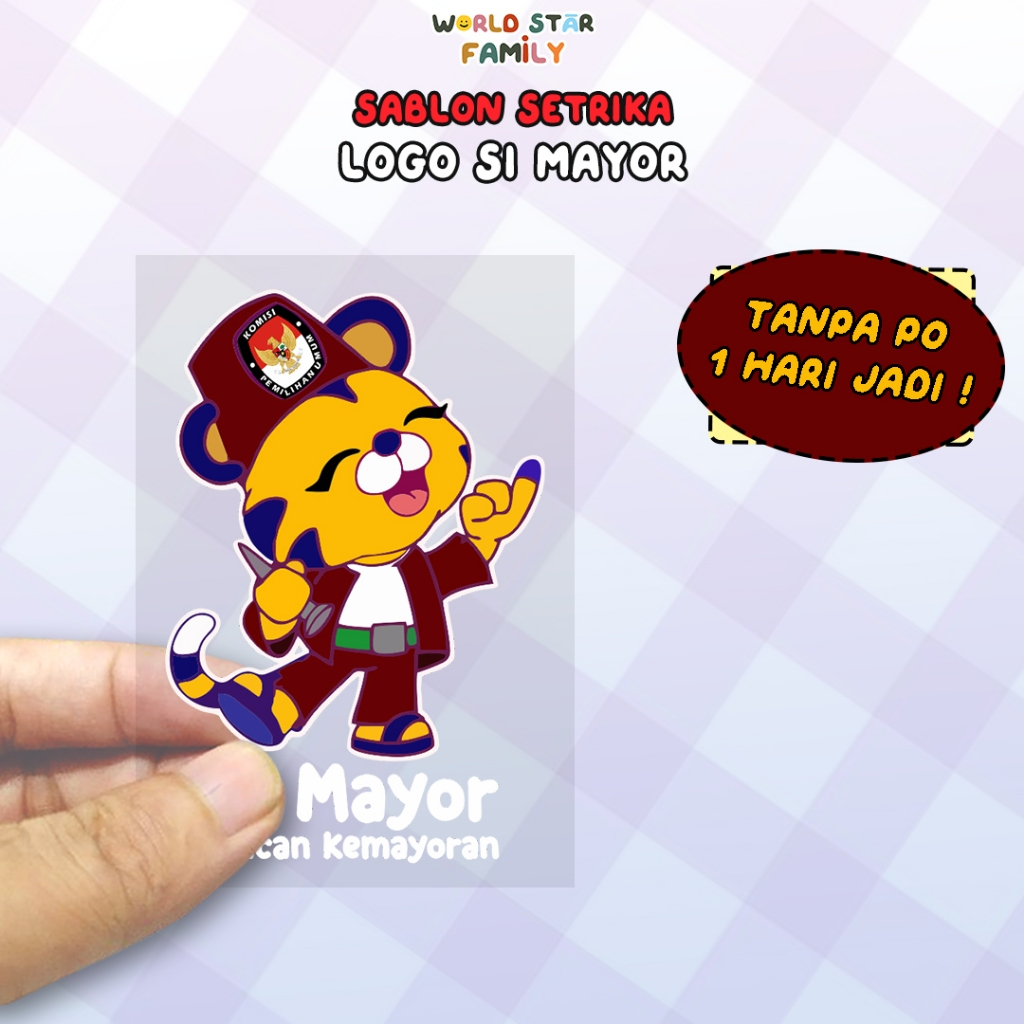Jual WSF Stiker Kain LOGO SI MAYOR atribut Pilkada Stiker Pilgub 2024 ...