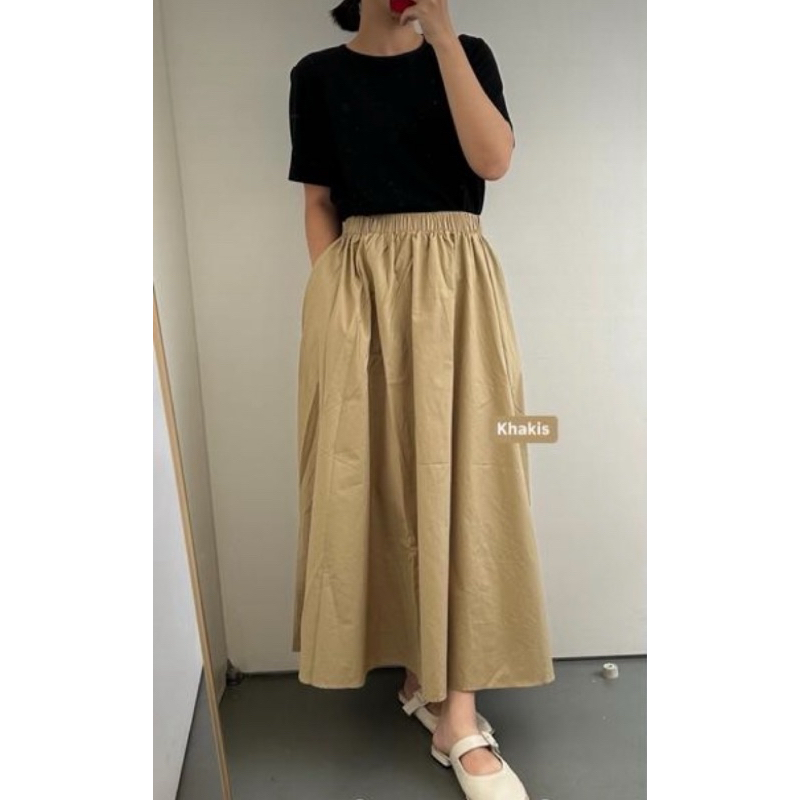 Jual ROK POPLINE A-LINE | rok Uniqlo looks like | Shopee Indonesia
