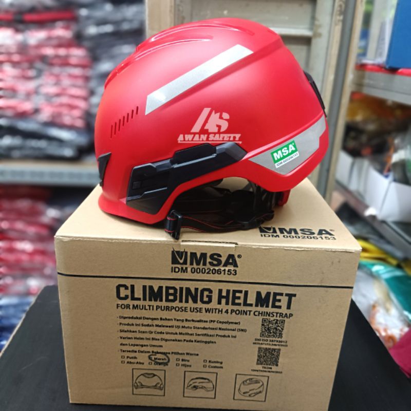 Jual Helm Safety Climbing MSA H1 SNI Merah /Helm Panjat Tebing Rescue ...