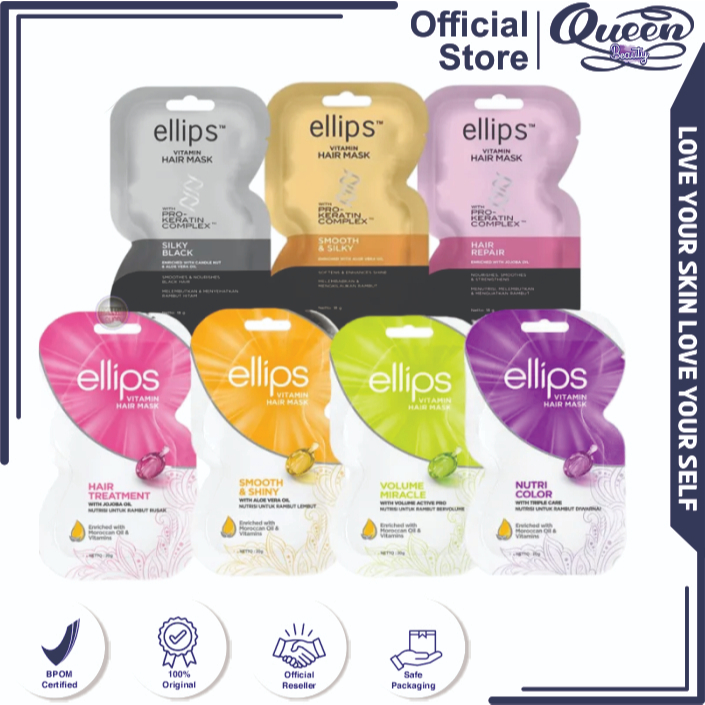 Jual ELLIPS Vitamin Hair Mask Sachet 20gr | With Pro Keratin Sachet ...