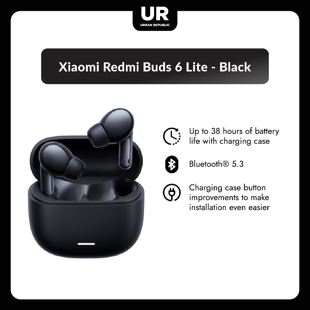 Jual Xiaomi Redmi Buds 6 Lite - Black | Shopee Indonesia