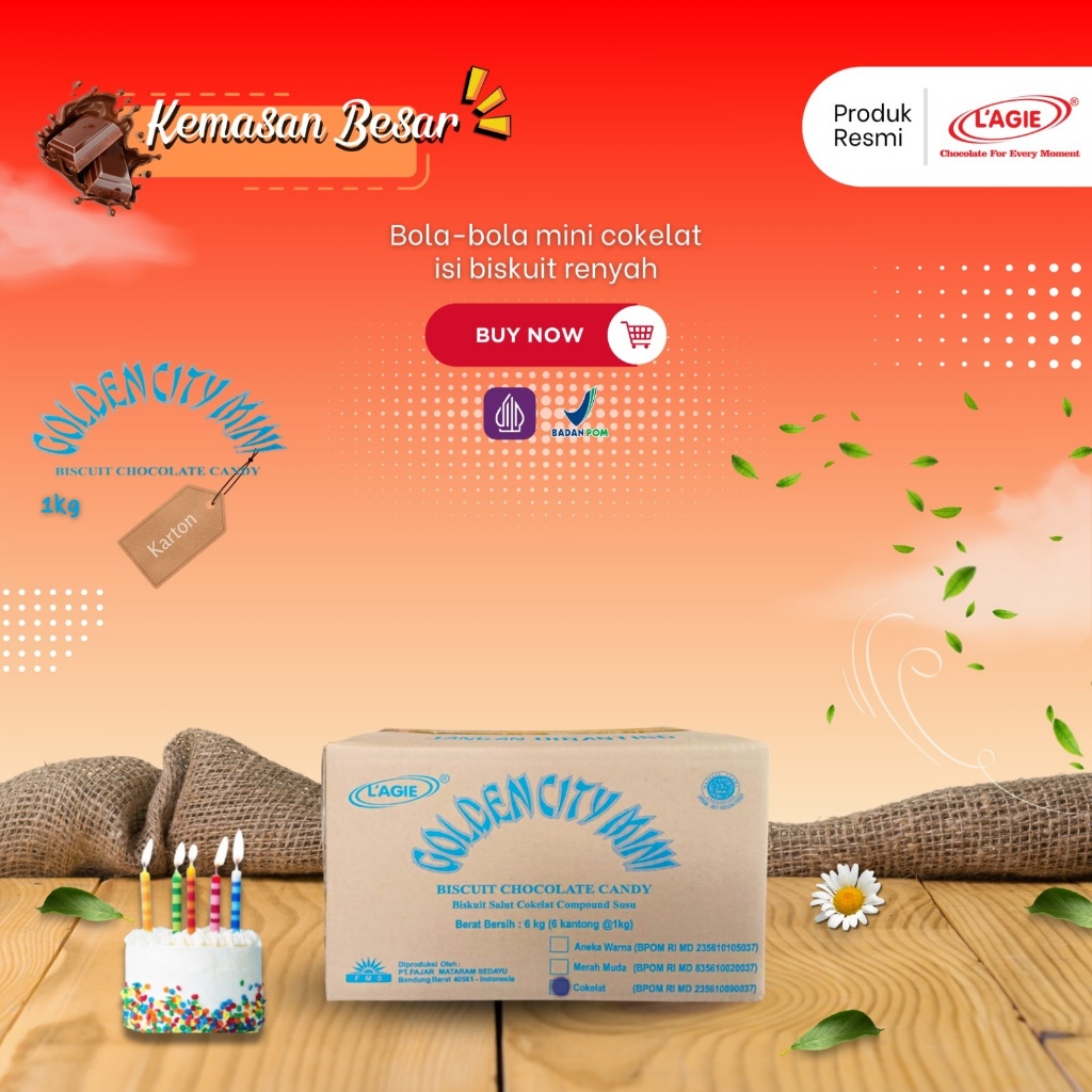 Jual LAGIE GOLDEN CITY MINI COKELAT 1KG 1 KARTON | Shopee Indonesia