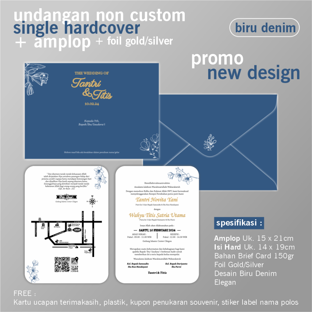 Jual Undangan Single Hardcover | Plus Hotprint/Foil | Non Custom ...