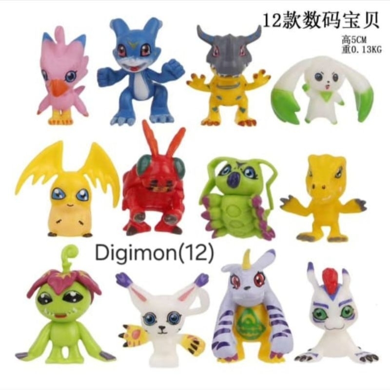 Jual Digimon set 6 / 10 / 12 figure agumon metal greymon dkk | Shopee ...