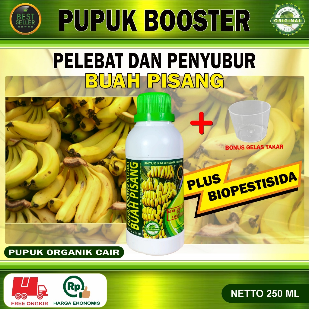 Jual Pupuk Organik Cair Pelebat Penyubur PISANG 250 ml / Booster PISANG / Pupuk Rabuk BUAH ...