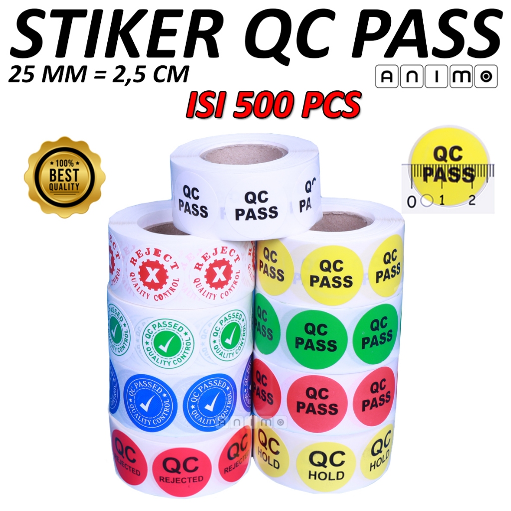 Jual STIKER Bulat QC PASS - QC PASSED - QC HOLD - QC REJECT - QC ...