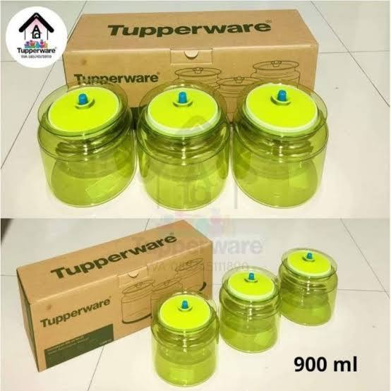 Jual counterpart 900 ml 1,2 L hijau tupperware counter part 900ml 1,2L toples kristal promo ...