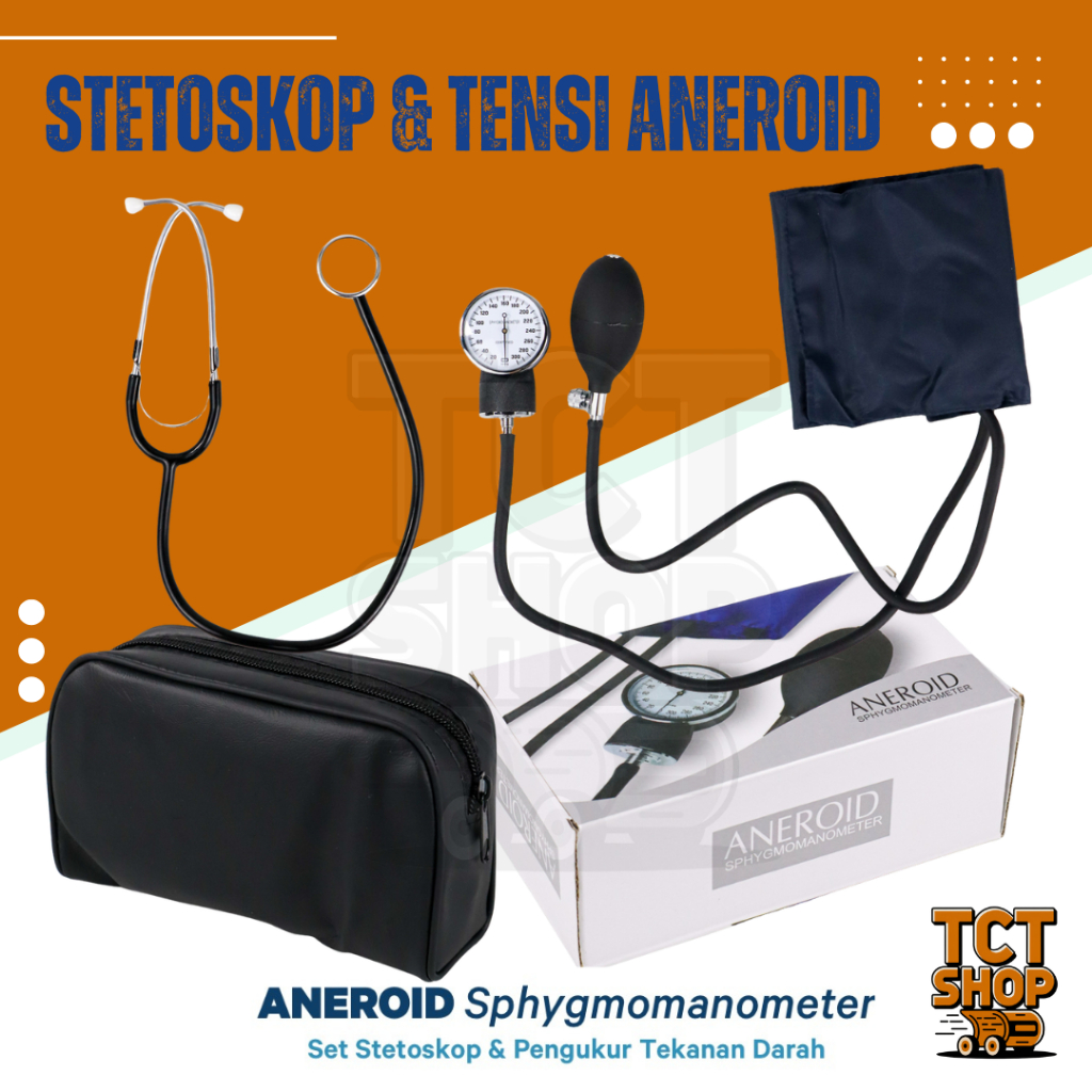 Jual Tensimeter ANEROID Sphygmomanometer Set Stetoskop & Pengukur ...