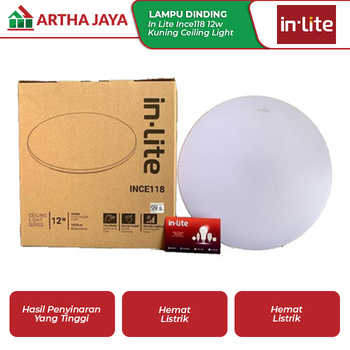 Jual IN LITE INCE118 12W Kuning Ceiling Light / Lampu Baret Inlite 12 ...