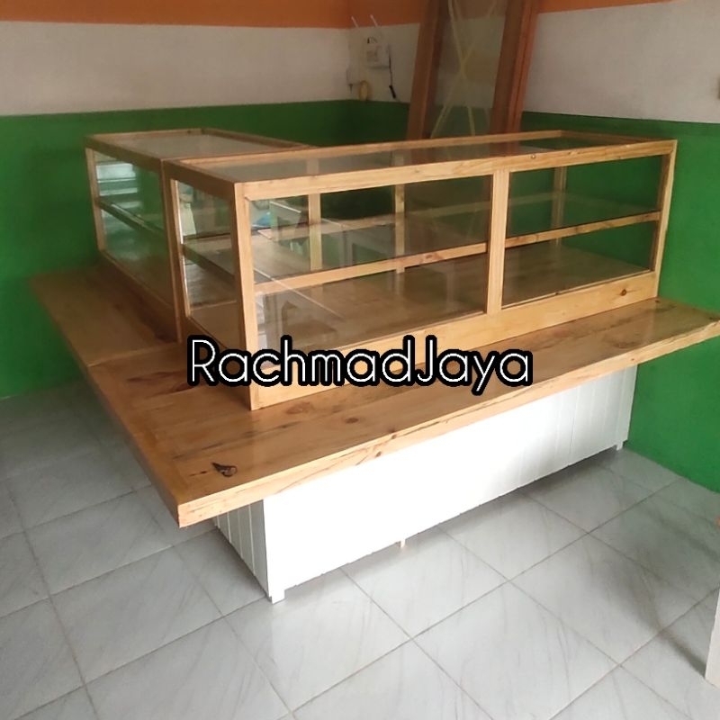 Jual Meja Etalase Warteg Full Kayu Jati Belanda | Shopee Indonesia