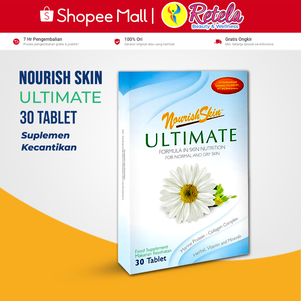Jual Nourish Skin Ultimate 30 Tablet, Suplemen Kulit, Atasi Kerutan ...