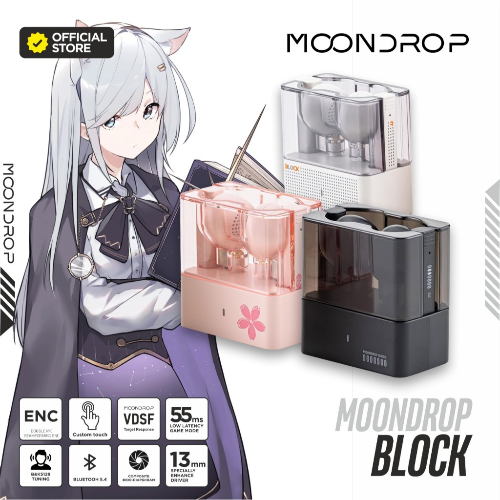 Jual Moondrop Block Bluetooth True Wireless TWS Flat-head Earbuds ...