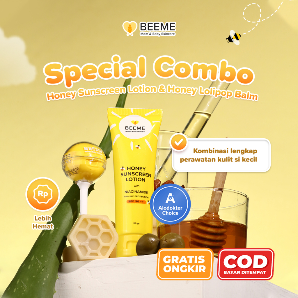 Jual Paket Beeme Honey Sunscreen Lotion SPF 50+++ 25g + Honey Lollipop ...