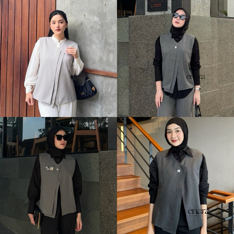 Jual ENARA OUTFIT - SELENA VEST - OLIVIA SET VEST KEMEJA rompi atau ...