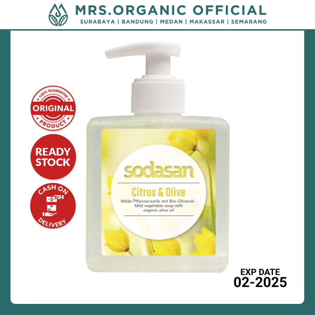 Jual Sabun Cuci Tangan Sodasan Hand Wash Citrus dan Olive 300ml | Shopee Indonesia