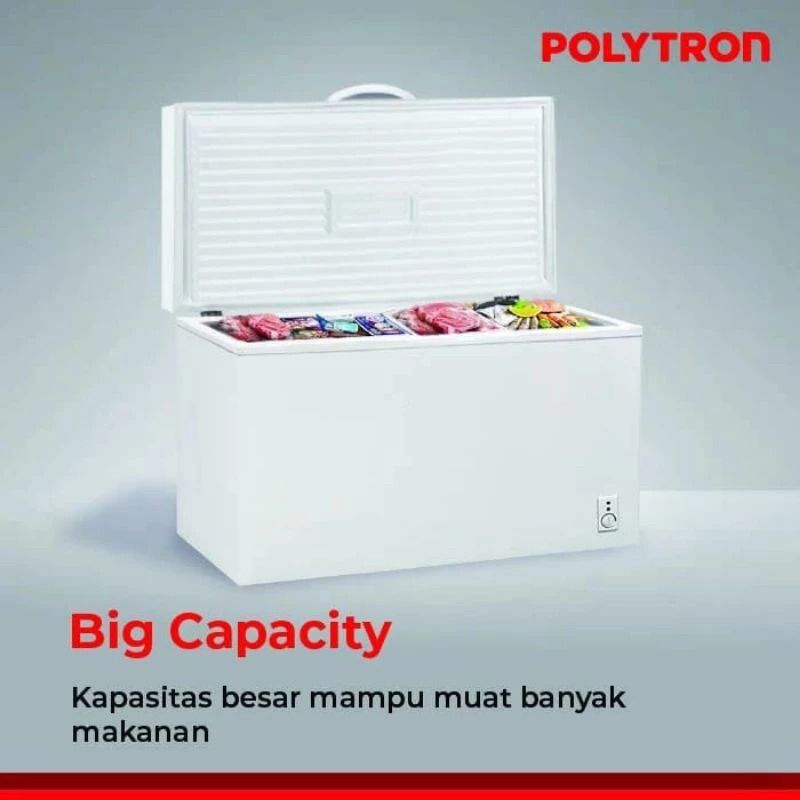 Jual POLYTRON Chest Freezer Box Pembeku Makanan 200 Liter White PCF-218 ...