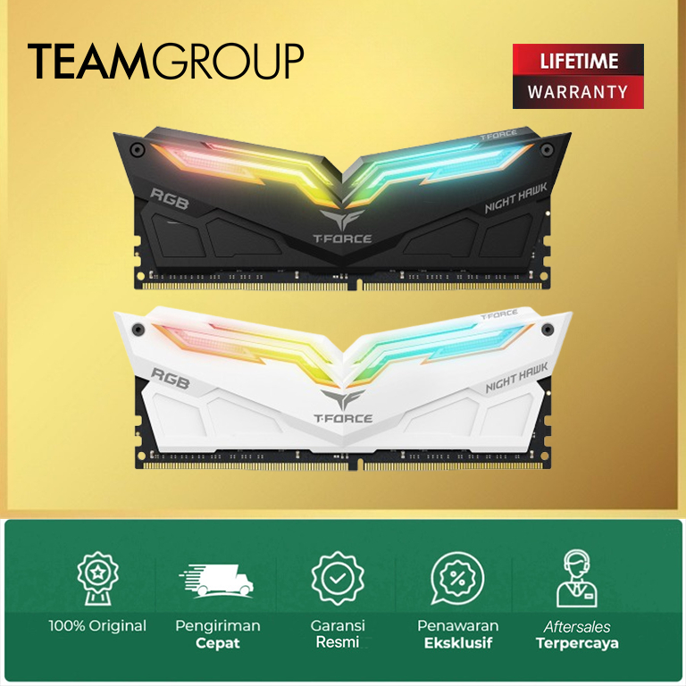 Jual RAM Team T-Force Night Hawk RGB DDR4 32GB (2x16GB) 3200MHz ...