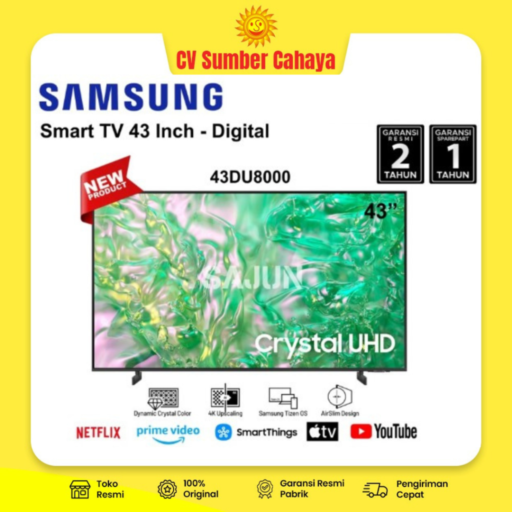 Jual Samsung LED Smart TV 43" Crystal 4K Ultra HD UHD TV Tizen UA43DU8000KXXD 43DU8000 ...