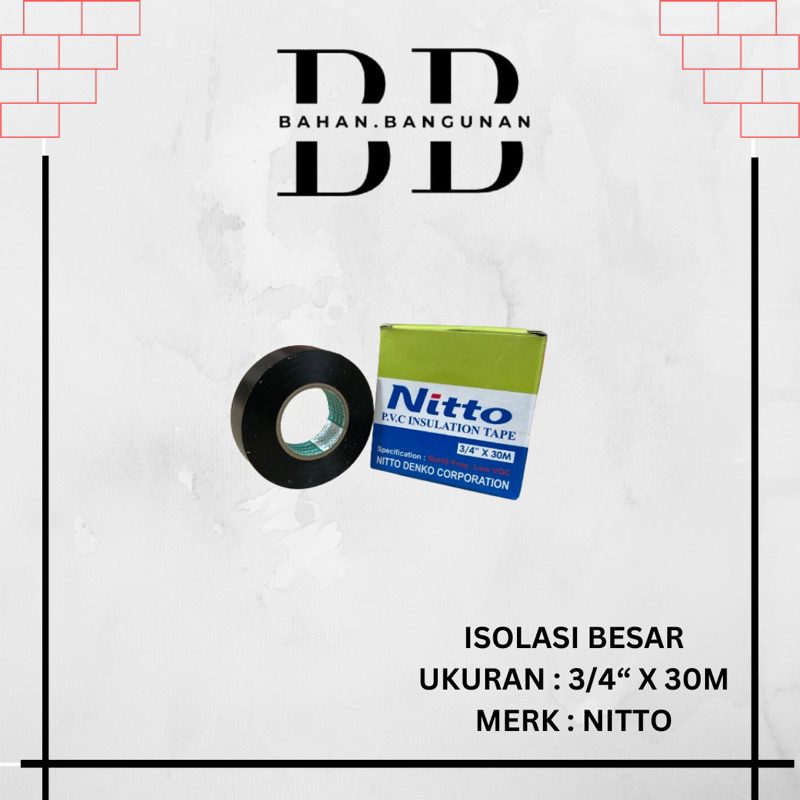 Jual NITTO isolasi listrik 3/4" x 30 meter original kabel listrik ...