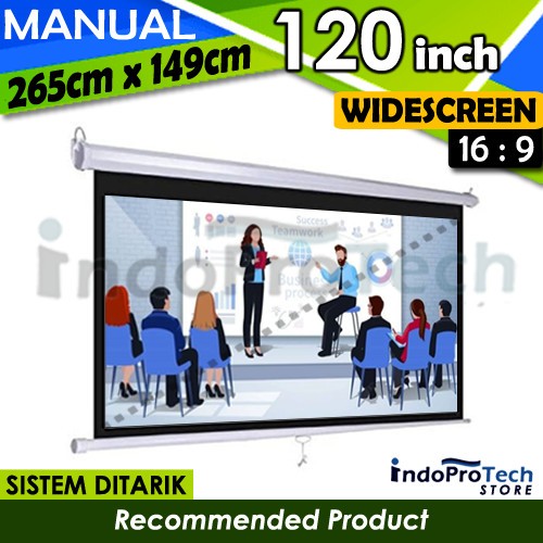 Jual Screen Projector Manual 120" Ratio 16:9 Widescreen - Layar ...