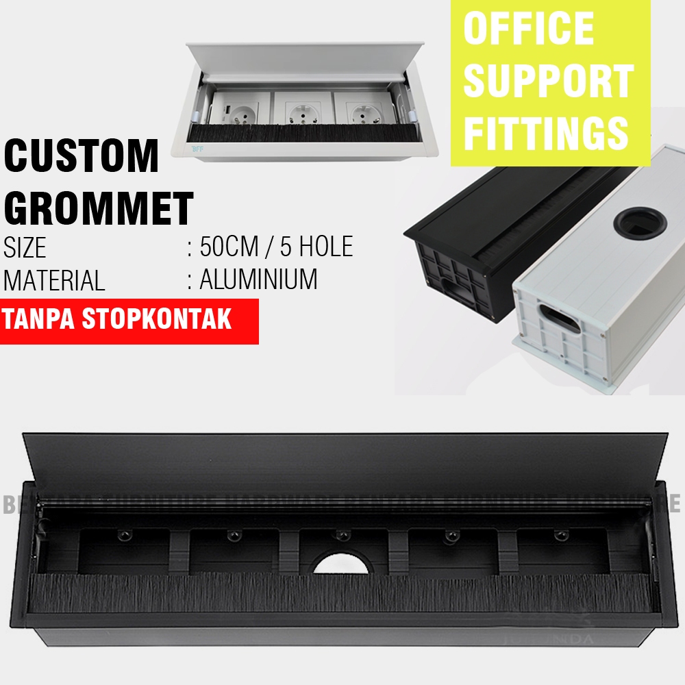 Jual 50CM BLACK CUSTOM TOP WIRE BOX 2 HOLE LUBANG KABEL MEJA MEETING ...