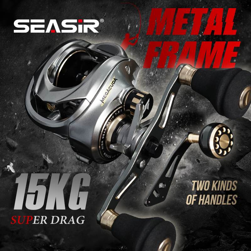 Jual [OFFICIAL] SEASIR MEGACUDA Reel Pancing Baitcasting,ALL METAL Saltwater Reel BC, Rangka ...