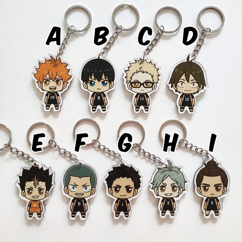 Jual Keychain Anime Haikyuu 1 Karasuno Hinata Kageyama Tsukishima ...