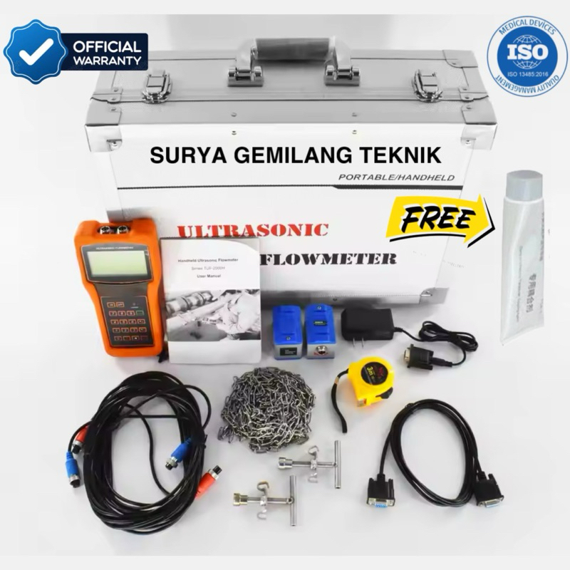 Jual TUF-2000H Digital Ultrasonic Flowmeter TM-1 TS-2 Flow Meter DN15 ...