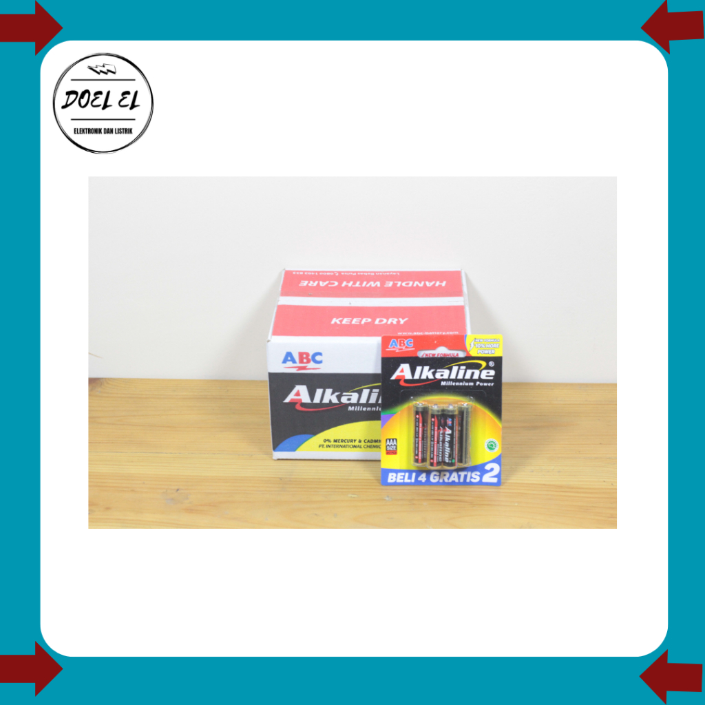 Jual Batu Baterai ABC Alkaline AAA/A3 Battery 1.5V (4+2) 1 box isi 12 ...