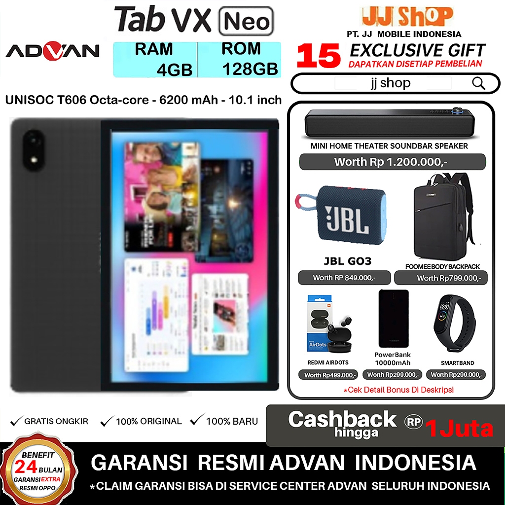 Jual ADVAN VX Neo Tab / Tablet 10.1 inch 4/128 GB RAM 4GB ROM 128GB GARANSI RESMI & ADVAN G9 pro ...
