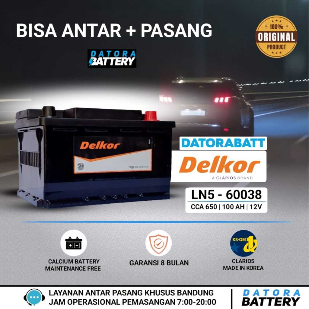 Jual Aki mobil Kering Delkor DIN 60038 (LN5) 12V 100Ah Made in Korea - Tukar Aki Lama | Shopee ...
