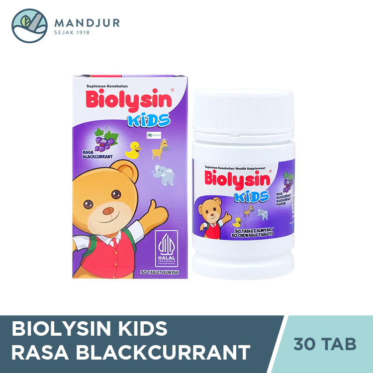 Jual Biolysin Kids Rasa Blackcurrant 30 Tablet Kunyah - Tablet ...