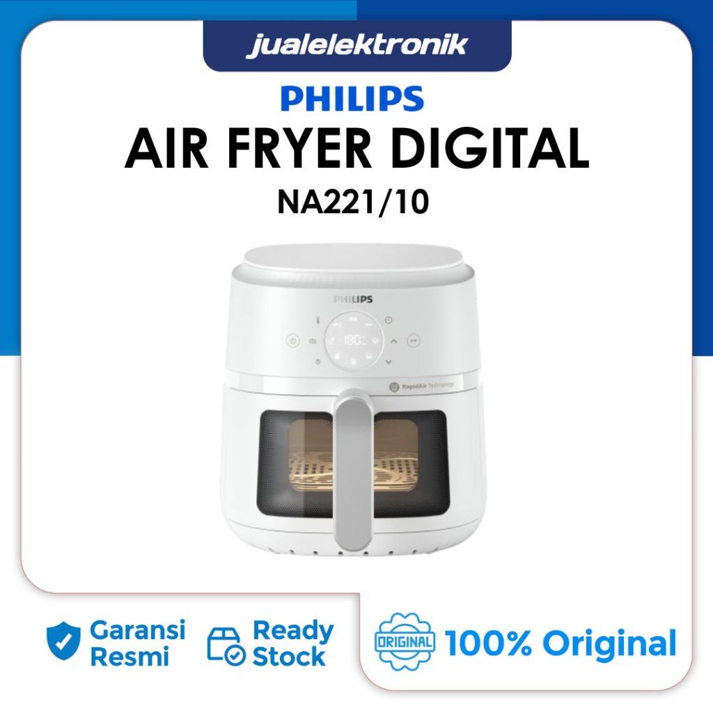 Jual Philips NA221/10 – Air Fryer Digital 800 Watt 4.2 Liter White | Shopee Indonesia