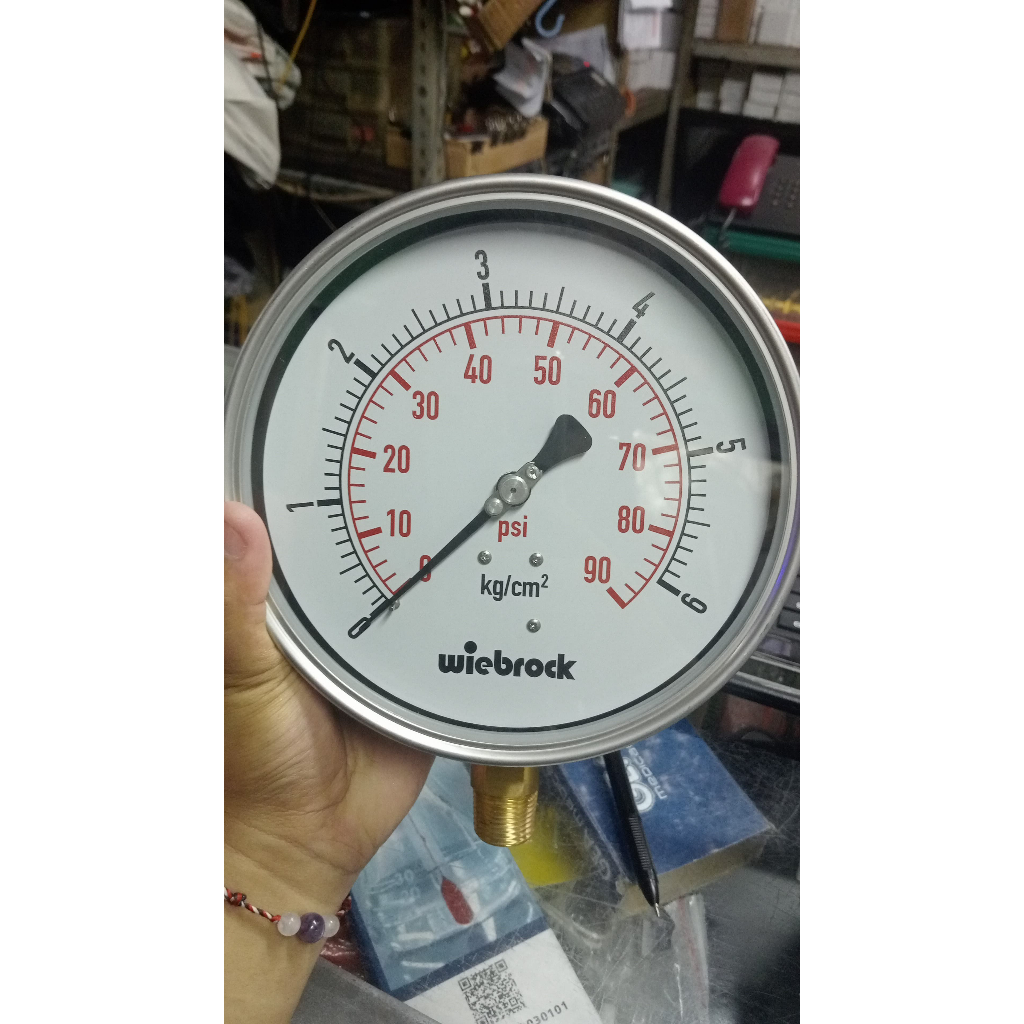 Jual Pressure Gauge Wiebrock 6" inch Drat 1/2 Ukuran 6 Bar Material ...