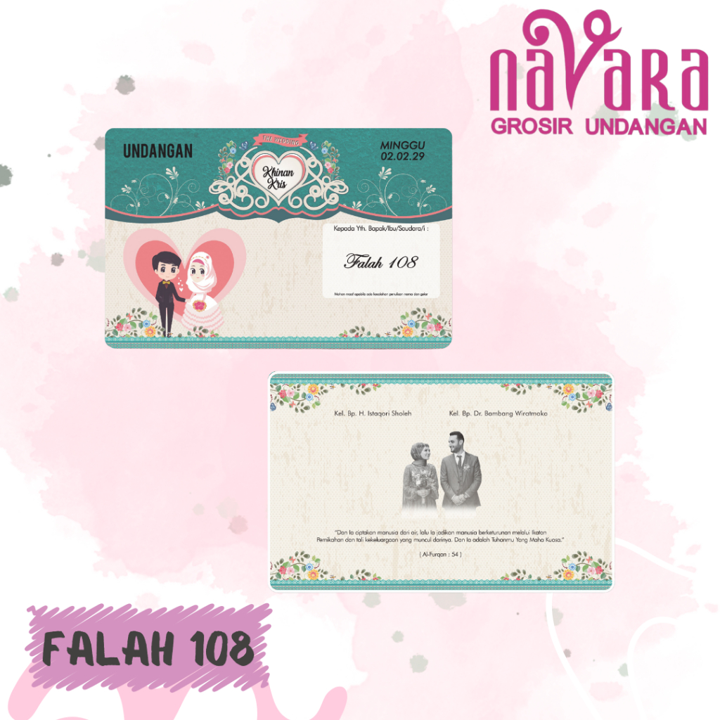Jual Blangko undangan atau kertas undangan pernikahan merek Falah 108 ...