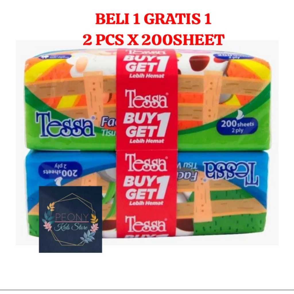 Jual Tessa Facial Tissue/Tisu Wajah tesa 2ply 200s Buy 1 get 1/tisu ...