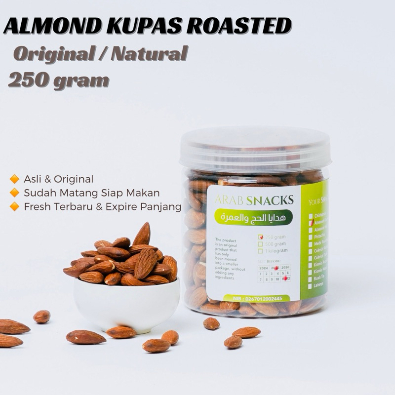 Jual KACANG ALMOND KUPAS PANGGANG 250gr Almon Roasted Premium ...