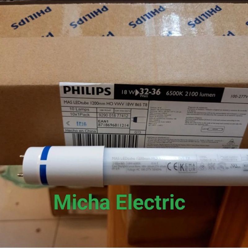 Jual Philips T8 Mas LEDTube 18W 865 1200mm / Lampu Neon Philips Master T8 18W 6500K(Putih ...