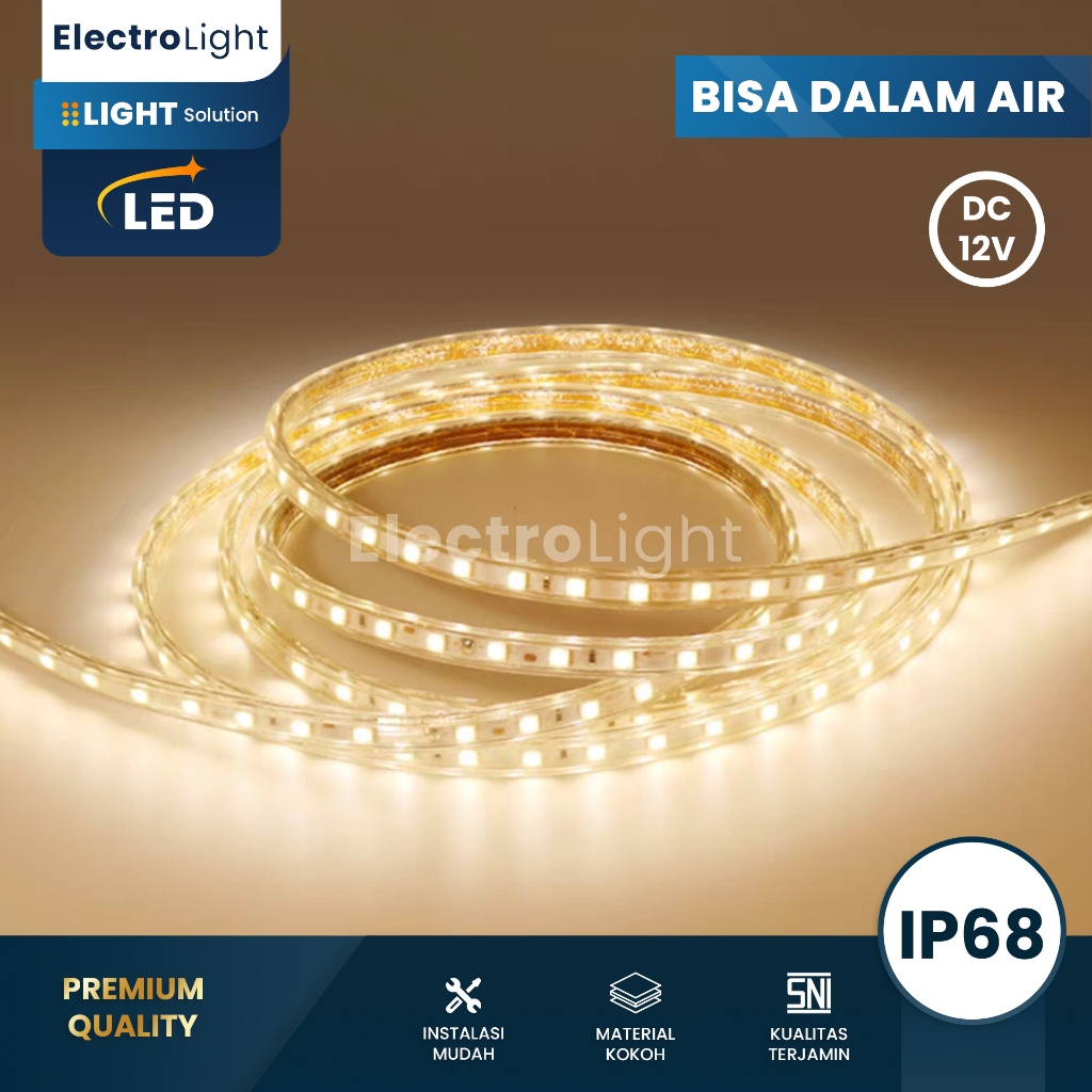 Jual Lampu strip LED under water IP68 DC 12V 5 meter selang dekorasi dalam kolam masuk dalam air ...