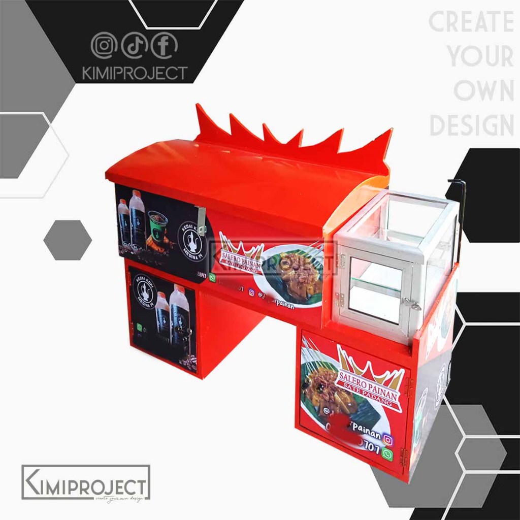 Jual grobak motor jualan makanan minuman bakso batagor gorengan besi ...