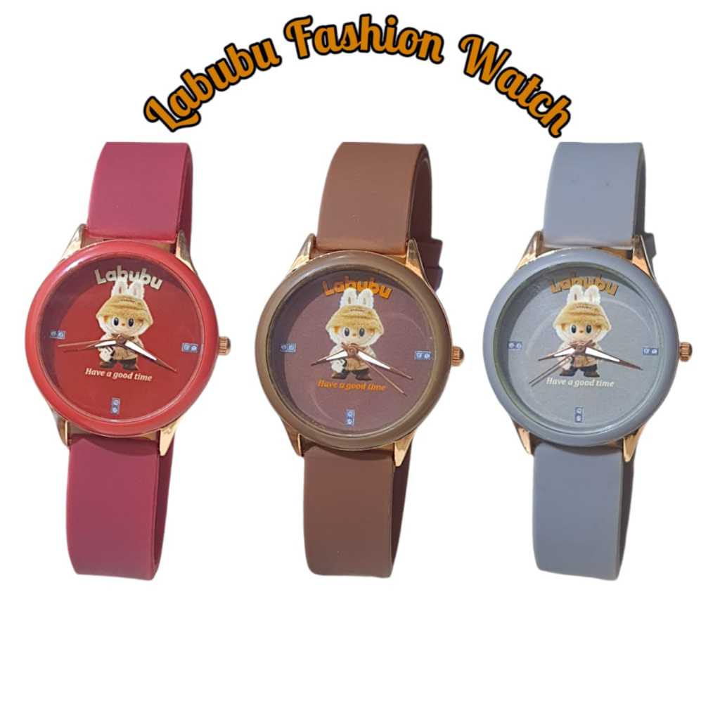 Jual LABUBU Jam Tangan Wanita Terlaris Labubu 9808 Oval Strap Silikon ...