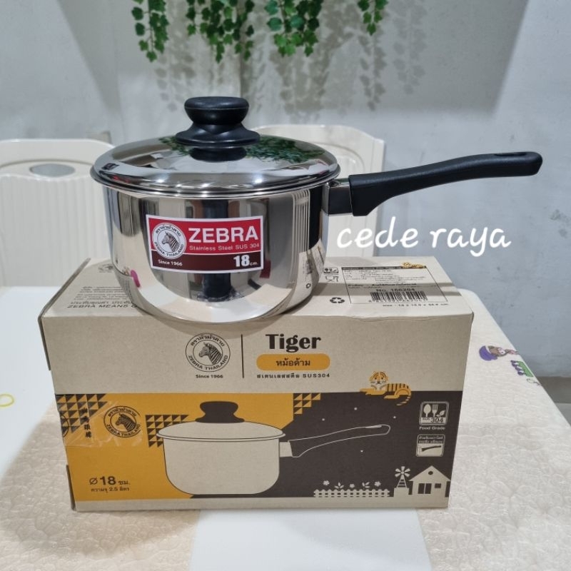 Jual sauce pan / panci saus stainless zebra 18 cm + tutup isi 2.5 ltr ...