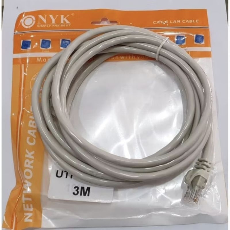 Jual KABEL LAN UTP CAT6 3MTR MERK NYK | Shopee Indonesia