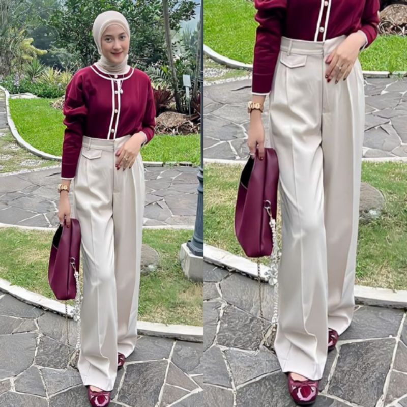 Jual ORO PANTS PREMIUM ASLI SEMI WOL QC TOP Celana Basic Bahan Kerja ...