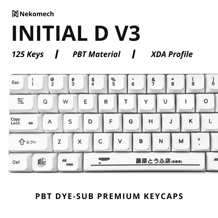 Jual Nekomech Initial D V3 Keycaps - PBT Dye-sub XDA Profile Keycap Set ...