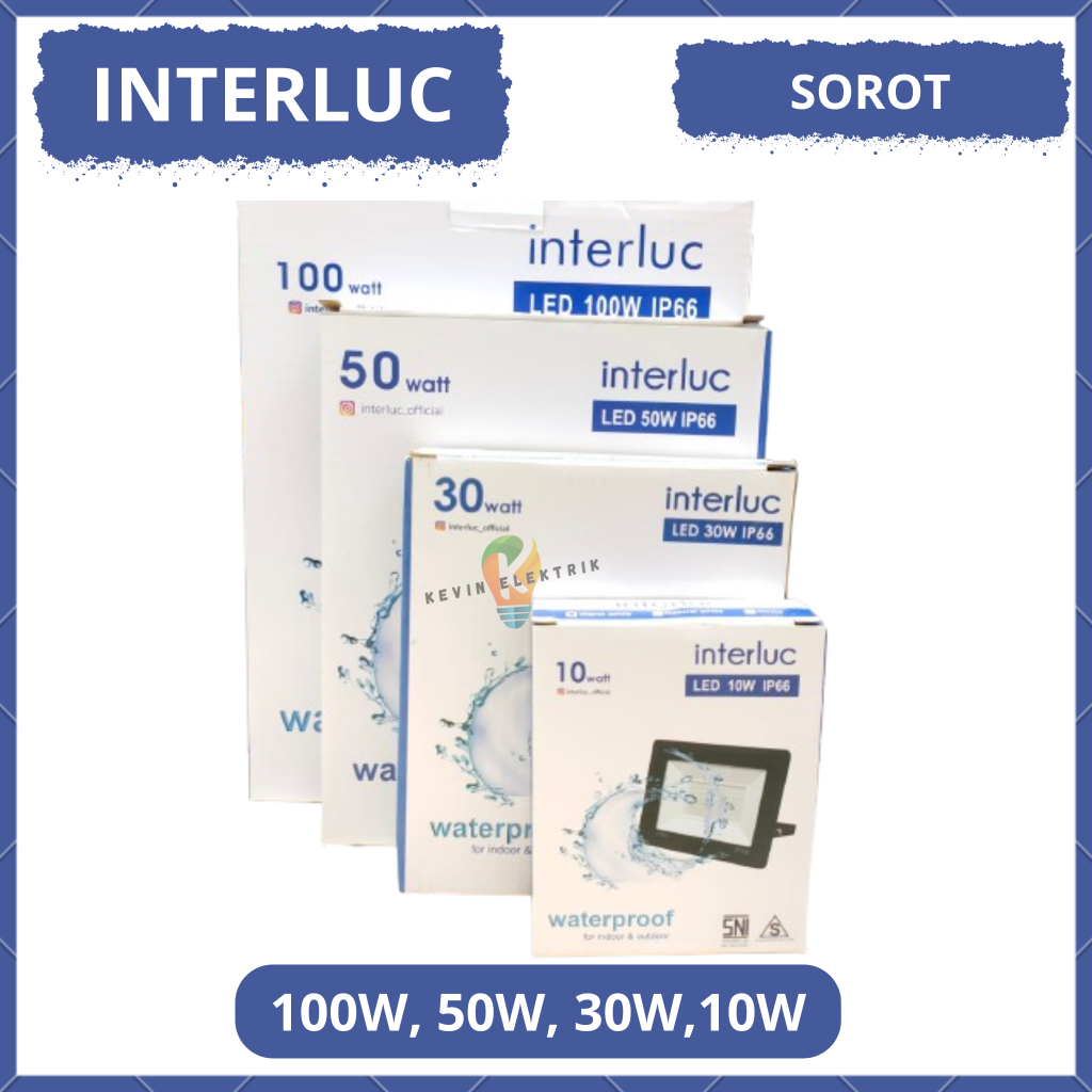 Jual LAMPU SOROT LED INTERLUC 10W, 30W, 50W, DAN 100W CAHAYA KUNING | Shopee Indonesia