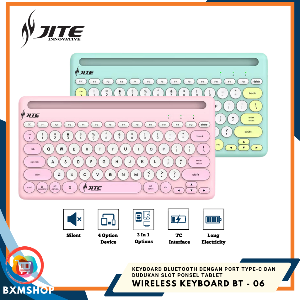 Jual JITE Wireless Keyboard BT - 06 Keyboard Bluetooth dengan Port TYPE ...